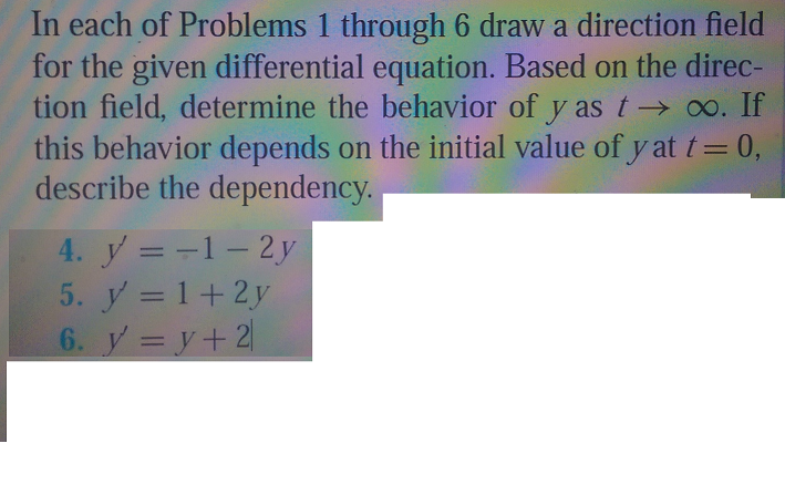 Solved In Each Of Problems 1 Through 6 Draw A Direction