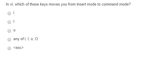 Solved In vi, which of these keys moves you from insert mode | Chegg.com