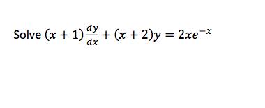 Solved Solve (x + 1) dy/dx + (x + 2)y = 2xe^-x | Chegg.com