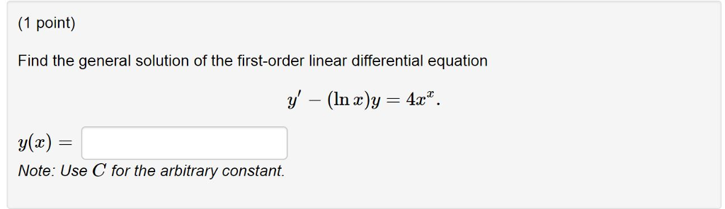 Solved Find the general solution of the first-order linear | Chegg.com