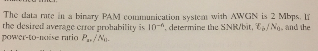 Solved The data rate in a binary PAM communication system | Chegg.com