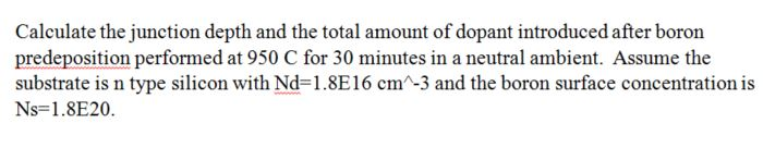 Solved Calculate the junction depth and the total amount of | Chegg.com