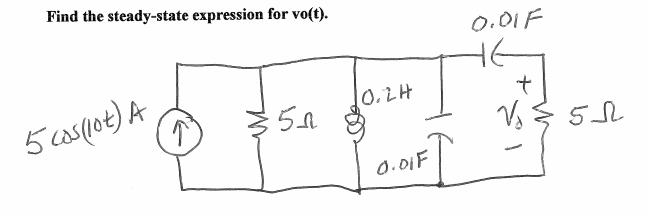 Solved Find the steady - state expression for vo(t). | Chegg.com