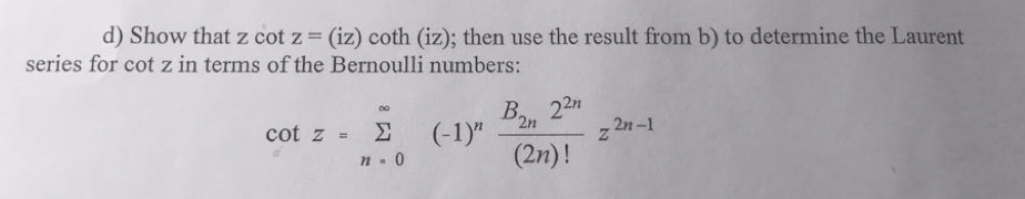 Solved Exercise on the Bernoulli Number The function fa) | Chegg.com