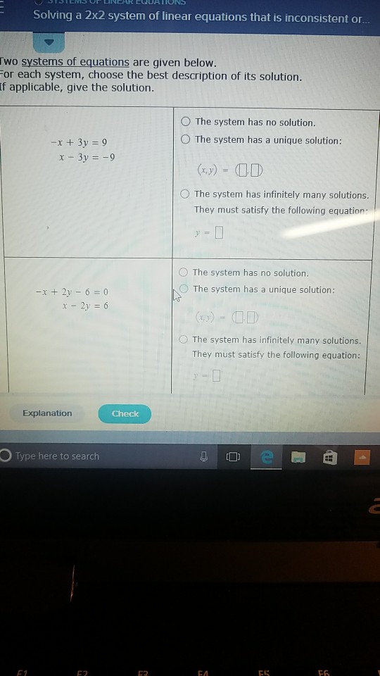 Solved Solving a 2x2 system of linear equations that is | Chegg.com