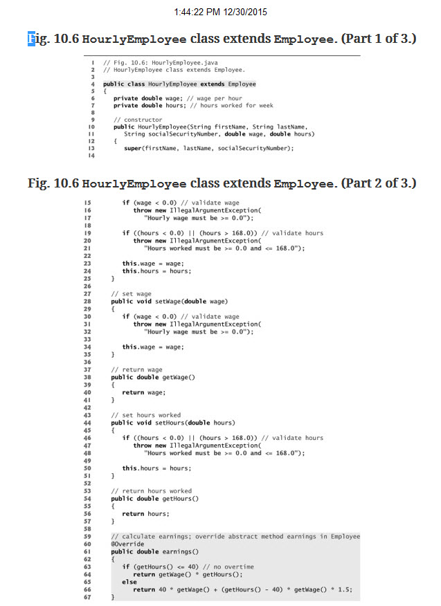 Solved 1:43:10 PM 12/30/2015 Fig. 10.4 Employee abstract | Chegg.com
