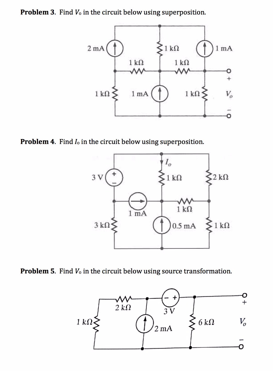 Solved Find V_0 in the circuit below using superposition. | Chegg.com