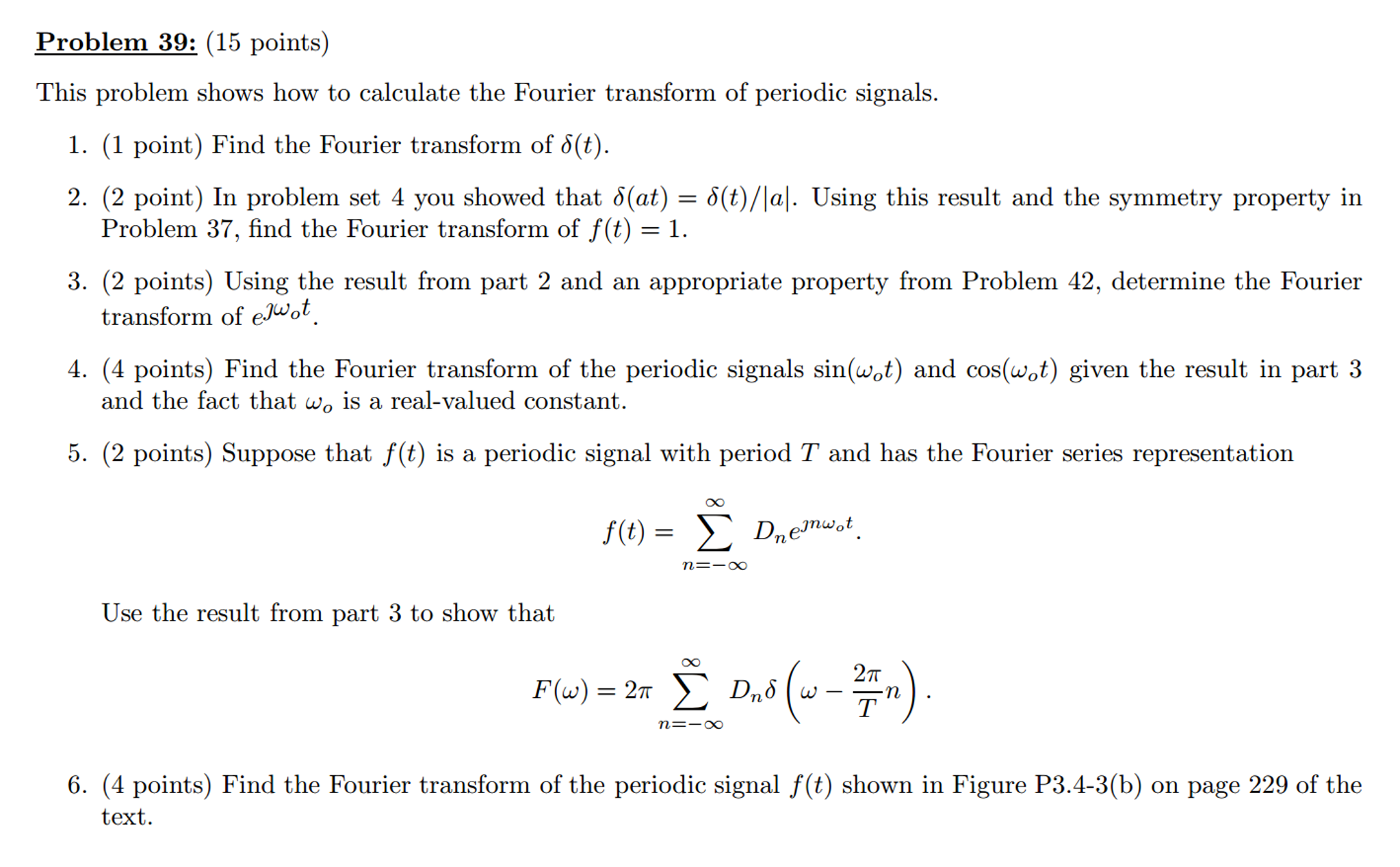 This Problem Shows How To Calculate The Fourier