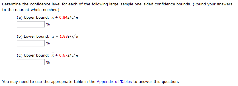 Solved Determine the confidence level for each of the | Chegg.com