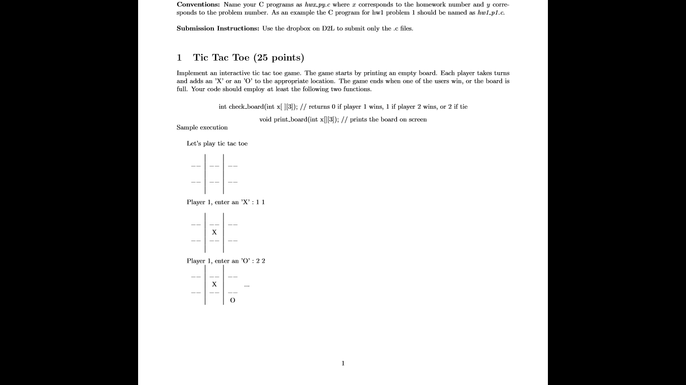 Solved Implement an interactive tic tac toe game. The game | Chegg.com