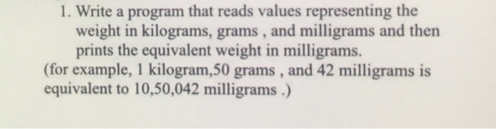 Solved Write a program that reads values representing the | Chegg.com
