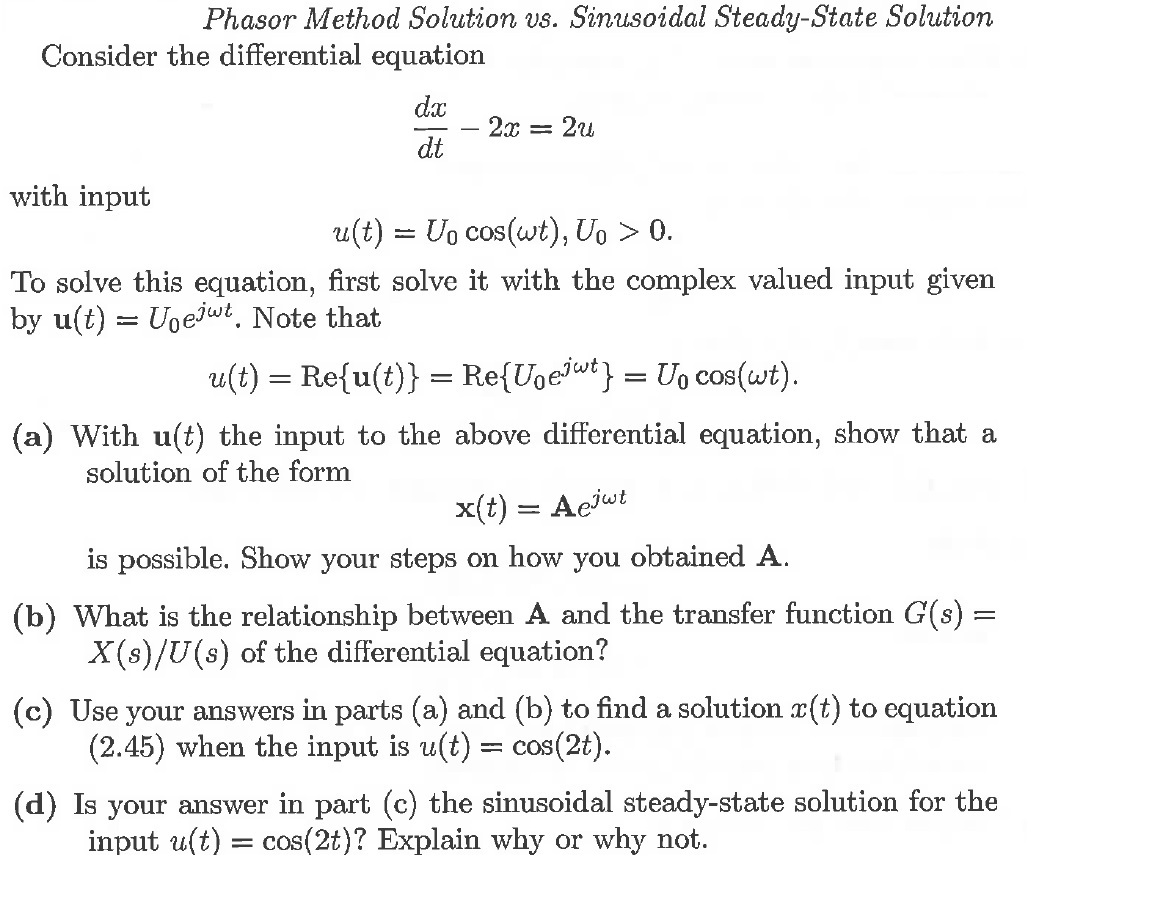 Solved Phasor Method Solution vs. Sinusoidal Steady-State | Chegg.com