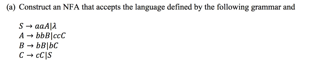 Solved (a) Construct an NFA that accepts the language | Chegg.com