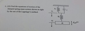 derive the equation of motion using lagrange method | Chegg.com