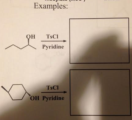 Solved Examples: H TsCl Pyridine TsCl OH Pyridine | Chegg.com