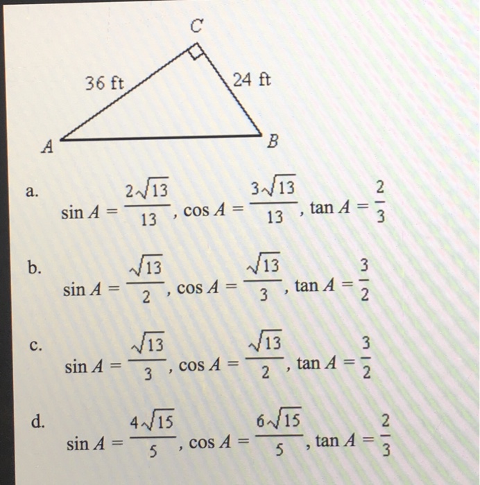 Solved Find the values of Sine, Cosine, and Tangent for | Chegg.com