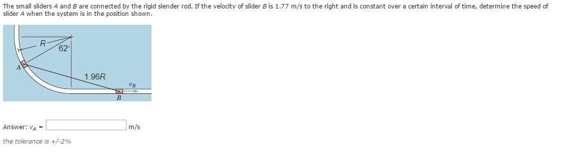 Solved The small sliders A and B are connected by the rigid | Chegg.com
