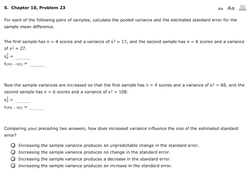 Solved 5. Chapter 10, Problem 23 For each of the following | Chegg.com