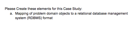Solved Please Create these elements for this Case Study | Chegg.com