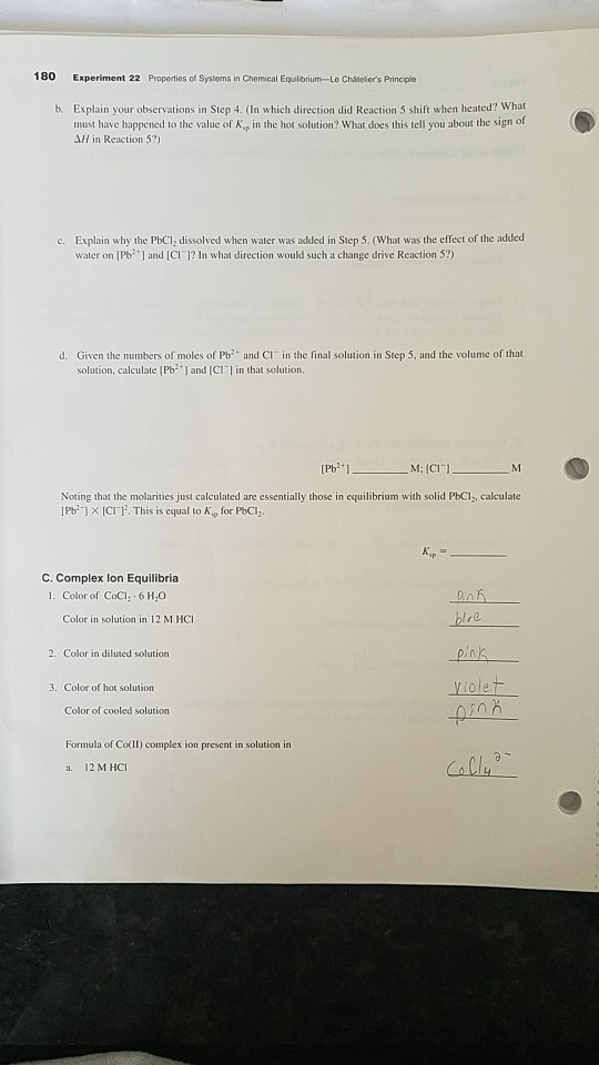 Solved Pas Name Section Experiment 22 Data and Observations: | Chegg.com