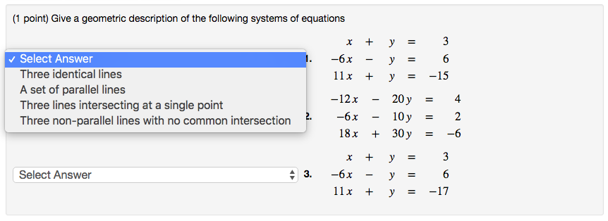 Solved (1 point) Give a geometric description of the | Chegg.com