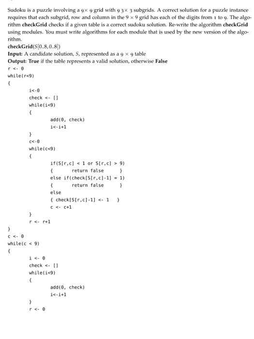 Solved Sudoku is a puzzle involving a 9× 9 grid with 9 3× 3 | Chegg.com