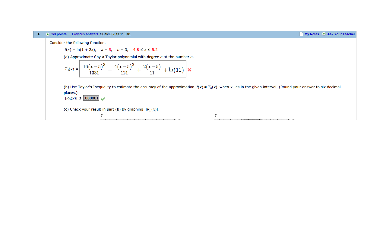 Solved Consider the following function. f{x) = ln(l + 2x), a | Chegg.com