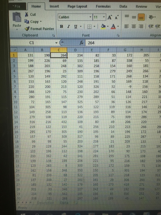Solved Home Insert Page Layout Formulas Data Review Vie | Chegg.com