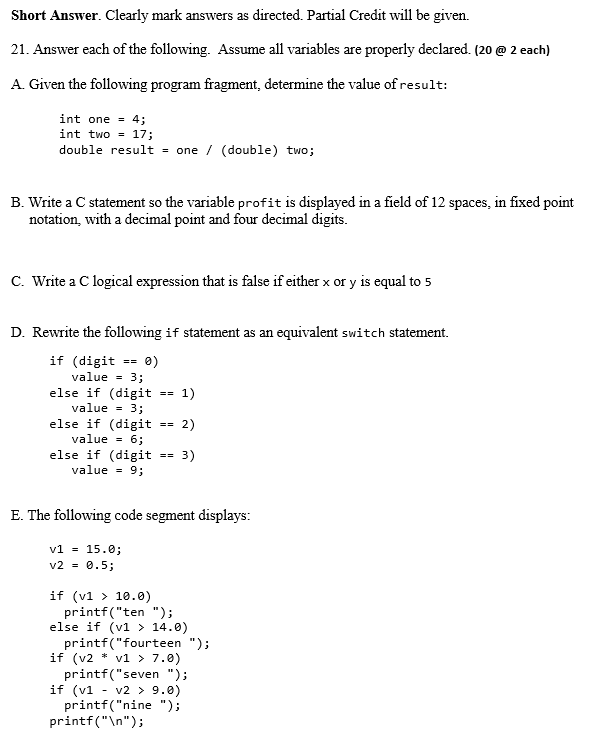 Solved Answer Each Of The Following Assume All Variables 2308