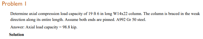 Solved Problem I Determine axial compression load capacity | Chegg.com
