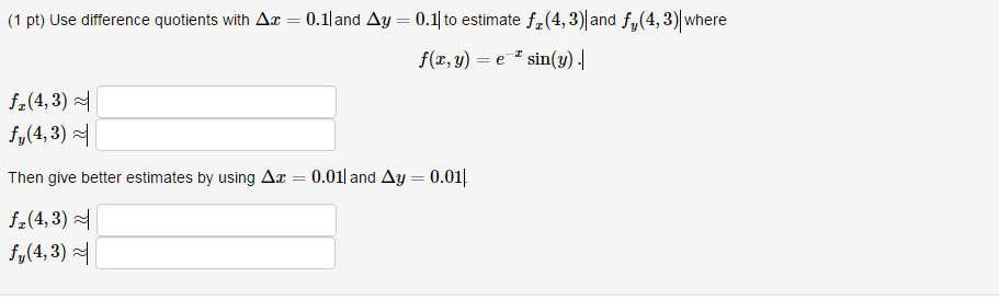 Solved Use difference quotients with Delta x = 0.1|and Delta | Chegg.com