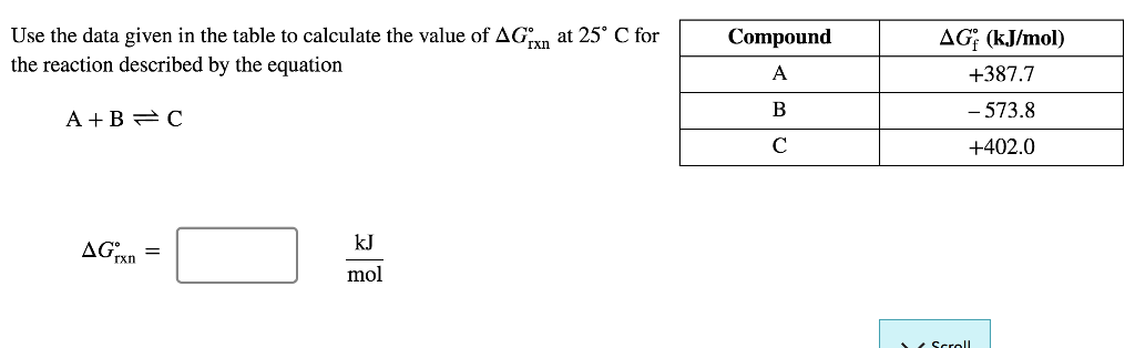 Solved Or the reaction described by the equation (k.J/mol) | Chegg.com