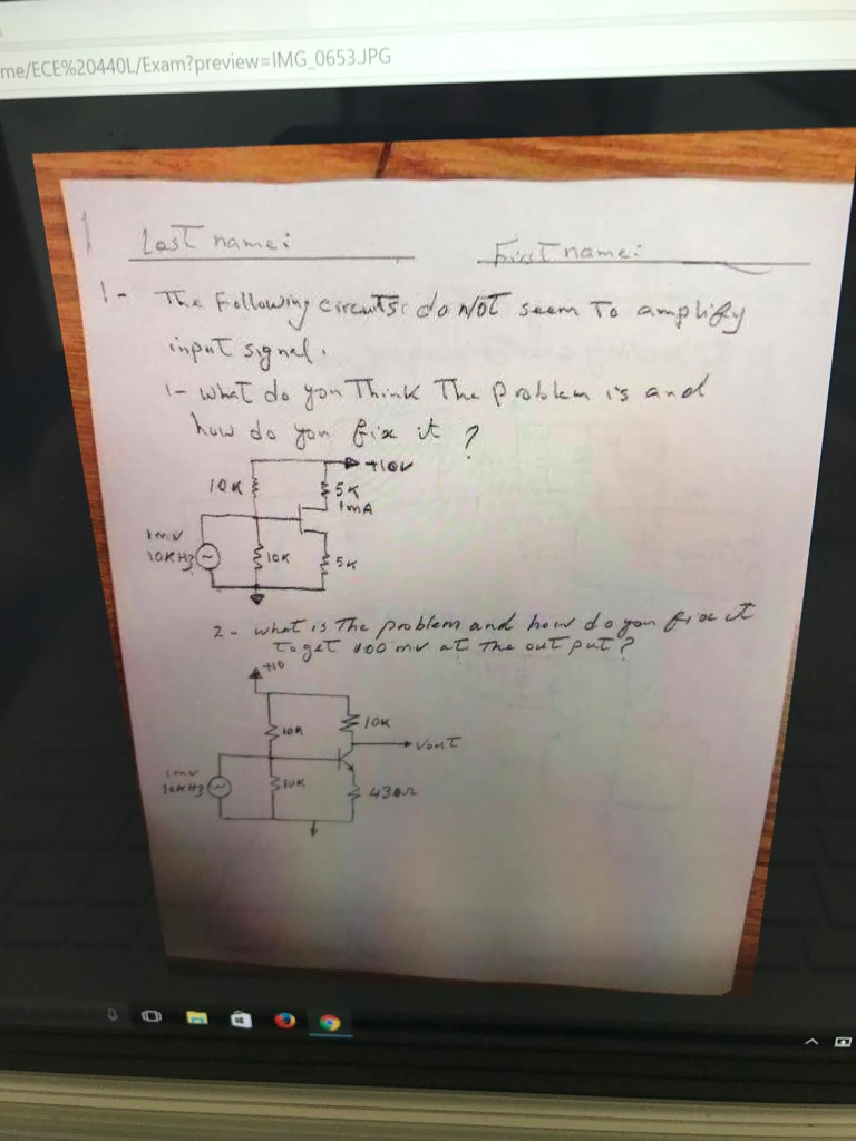 Solved The following circuits Not seen To amplify input | Chegg.com