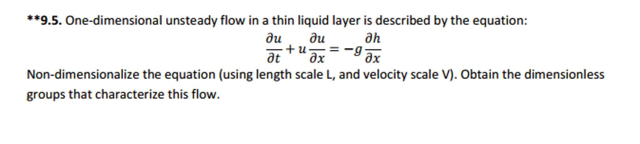 Solved One-dimensional unsteady flow in a thin liquid layer | Chegg.com