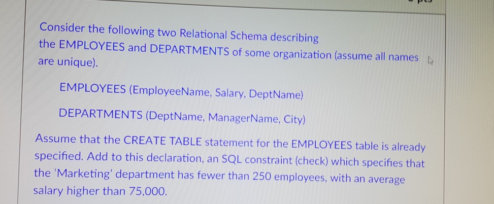 Solved Consider the following two Relational Schema | Chegg.com
