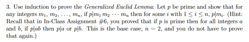 Solved 3. Use induction to prove the Generalized Euclid | Chegg.com