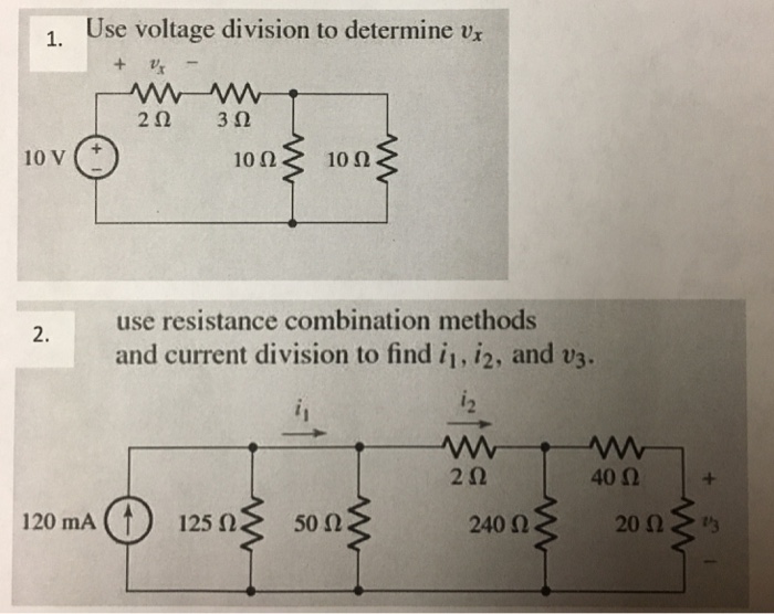Solved Use voltage division to determine v_x use resistance | Chegg.com