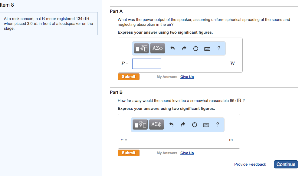 Solved At a rock concert, a dB meter registered 134 dB when | Chegg.com