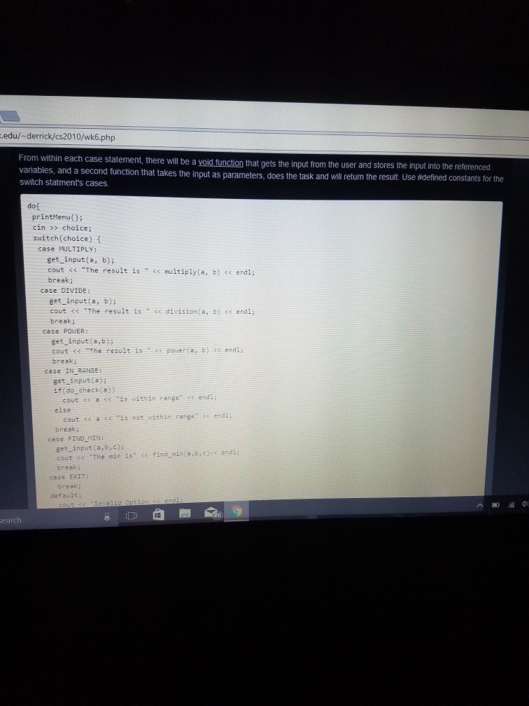 Solved nnitions for a menu based program that will mulitpy, | Chegg.com
