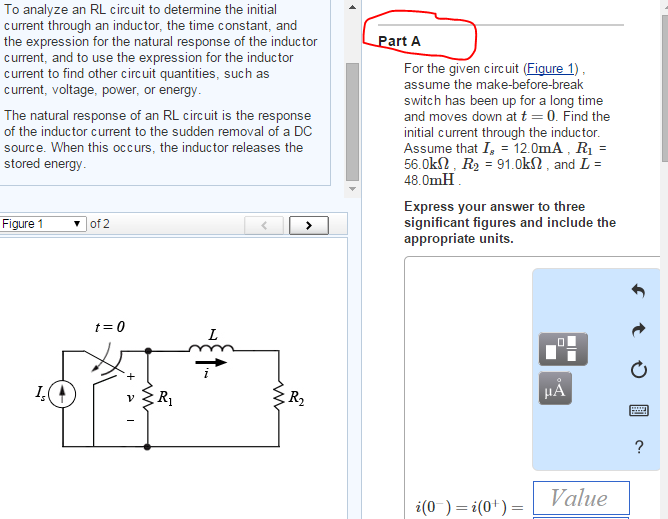 Solved To analyze an RL circuit to determine the initial | Chegg.com