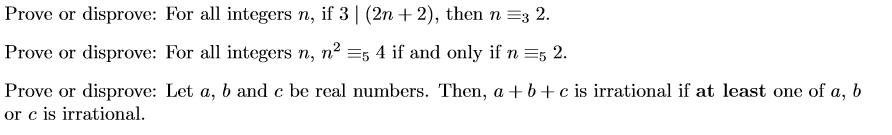 Solved Prove or disprove: For all integers n, if 3 | (2n | Chegg.com