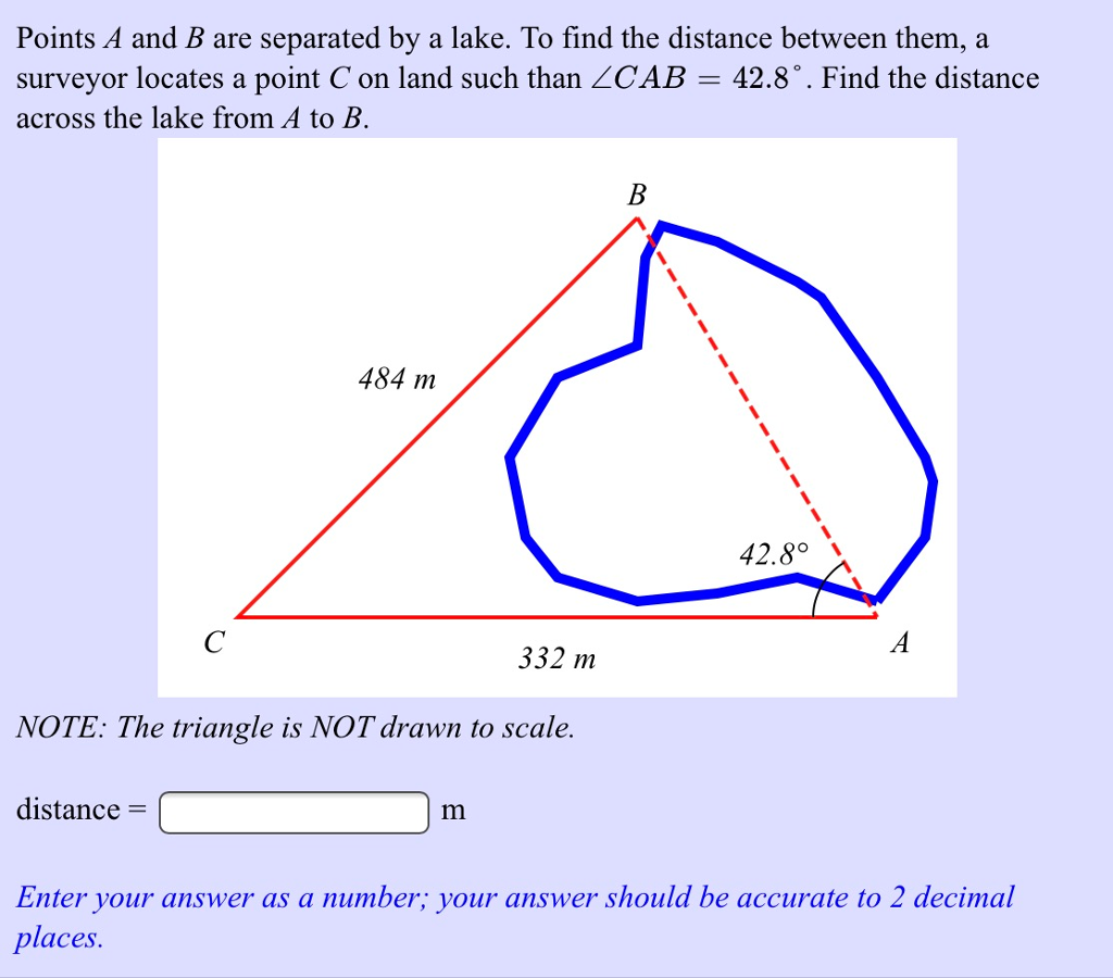 Solved Points A and B are separated by a lake. To find the | Chegg.com