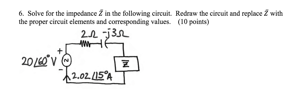 Solved Solve for the impedance Z bar in the following | Chegg.com
