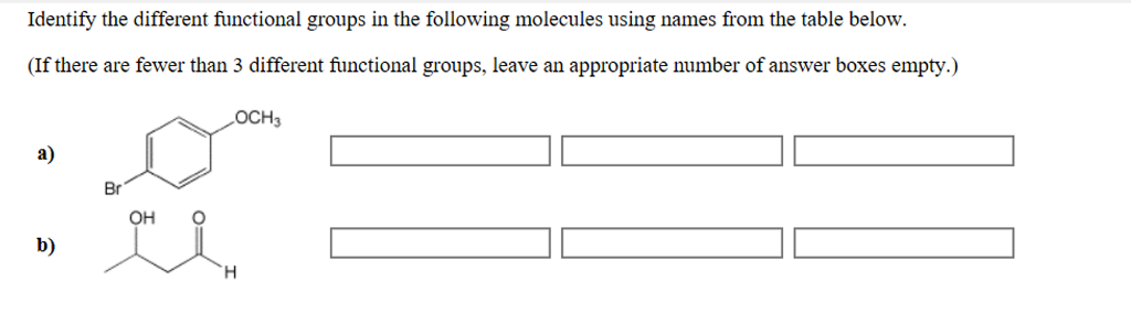Solved Identify the different functional groups in the | Chegg.com