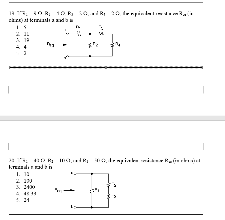 Solved 19. If R,-9 ?, R2-4 ?. R3-2 ?, and R,-2 ?, the | Chegg.com
