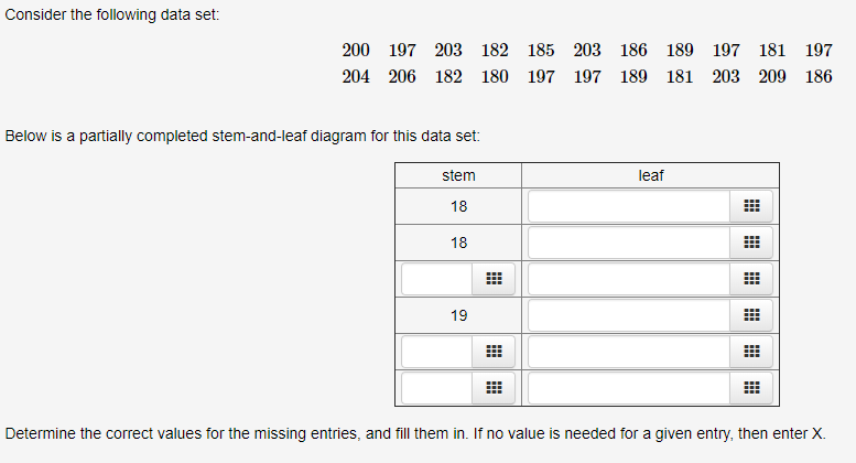 Solved Consider the following data set 200 197 203 182 185 | Chegg.com