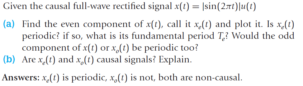 Solved Given the causal full-wave rectified signal x(t) = | Chegg.com