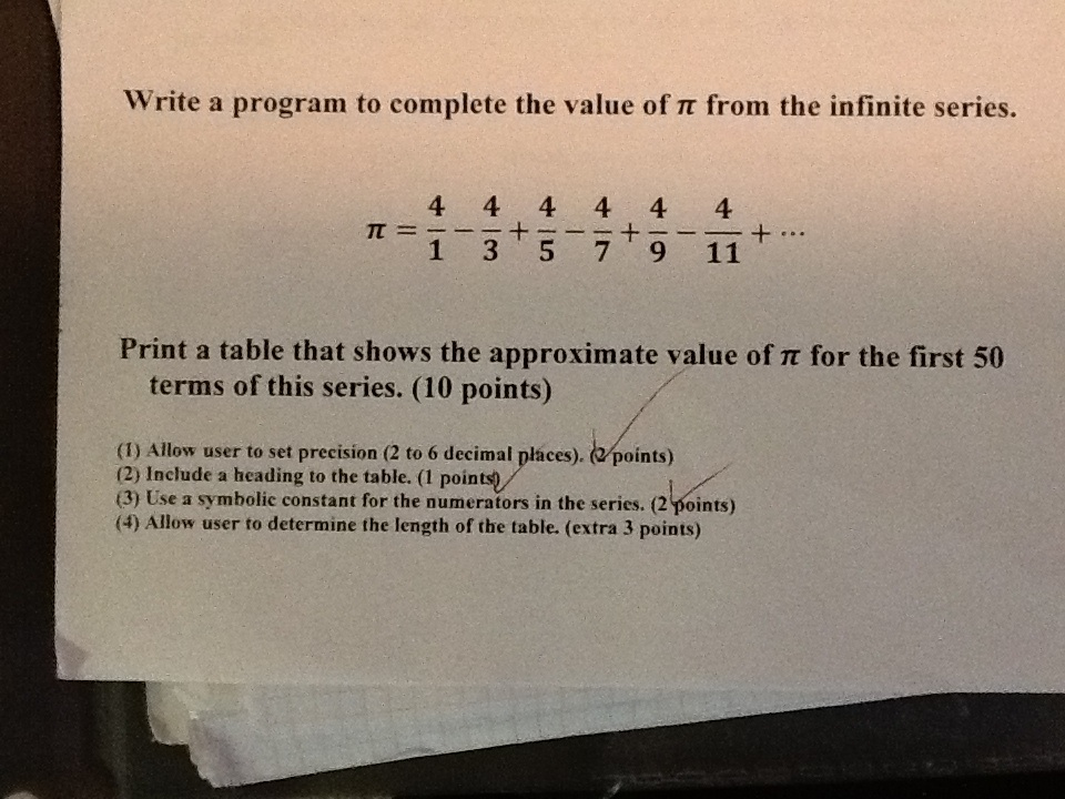 Solved Write a program to complete the value of pi from the | Chegg.com