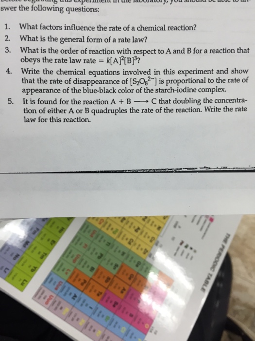 Solved What factors influence the rate of a chemical | Chegg.com