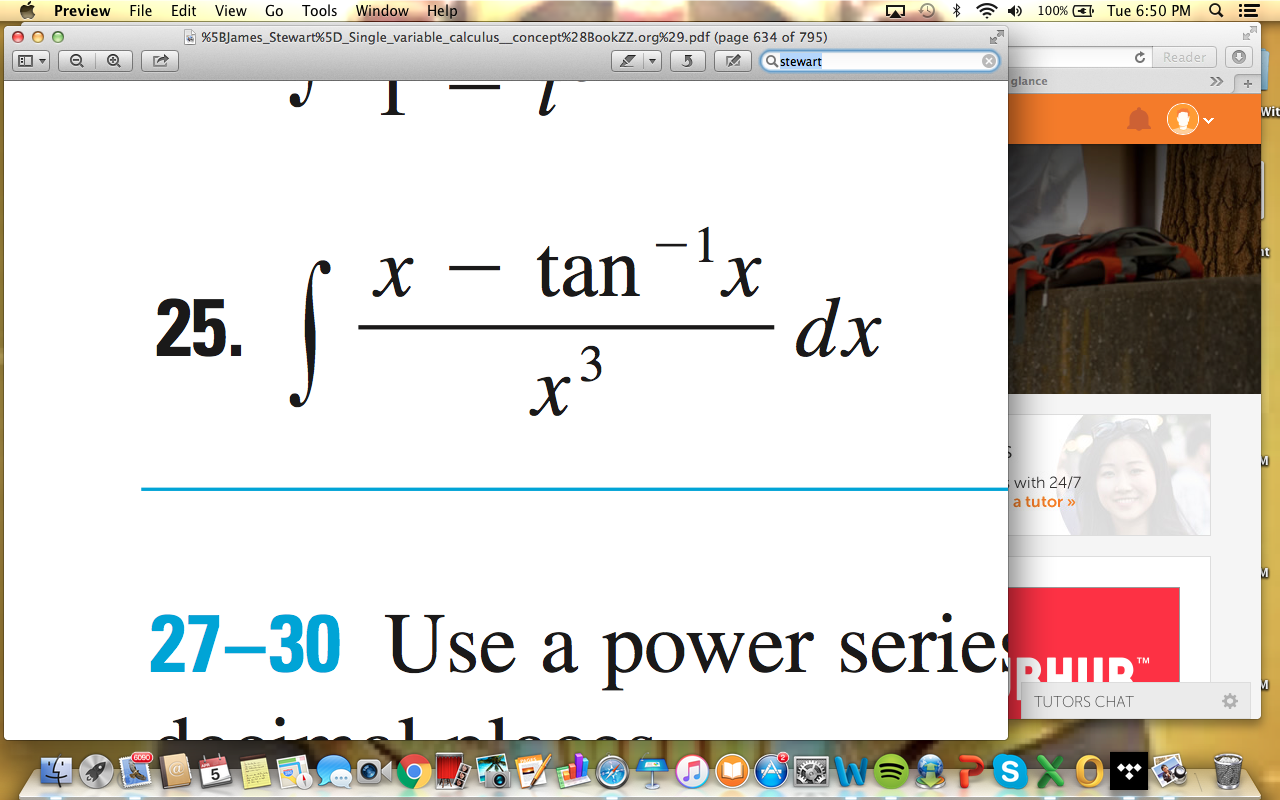 Solved integral x - tan^-1 x/x^3 dx | Chegg.com